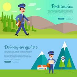 Postman delivering letter isolated cartoon Vector Image