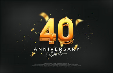 40th anniversary celebration 3d design Royalty Free Vector
