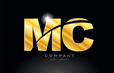 Combination letter mc m c alphabet with gold Vector Image