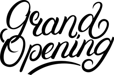 Grand opening hand written lettering Royalty Free Vector