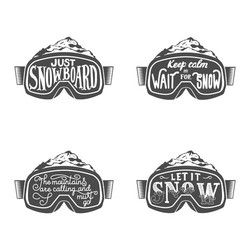 Handdrawn vintage snowboarding quotes Royalty Free Vector