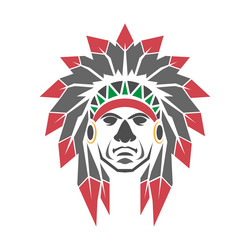 Native american icon logo design Royalty Free Vector Image