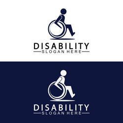 Passionate disability people support logo wheel Vector Image