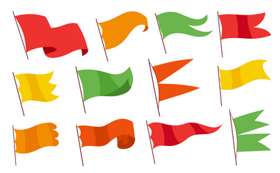Set of popular country flags waving Royalty Free Vector