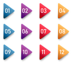 Number bullets circle buttons with color Vector Image