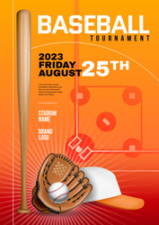 Baseball flyer poster template tournament Vector Image