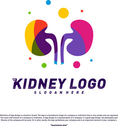 Colorful kidney logo design concept urology Vector Image