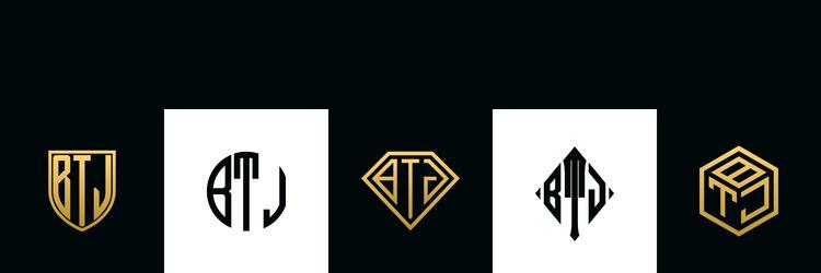 Initial letters aeu logo designs bundle Royalty Free Vector