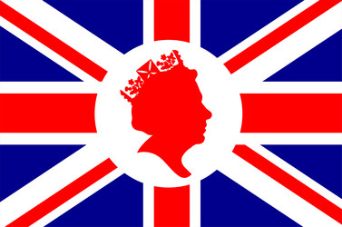 Queen elizabeth 1926 2022 blue and emblem british Vector Image