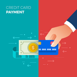 Flat design concept payment method Royalty Free Vector Image