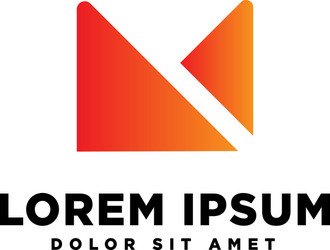 Letter m logo template and fox editable Royalty Free Vector