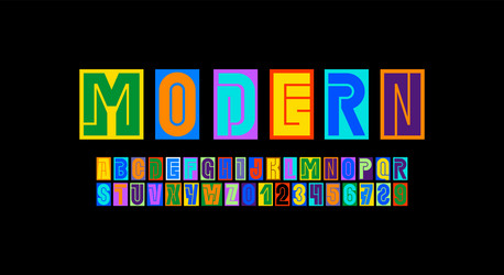 Modern digital style alphabet trendy font from Vector Image