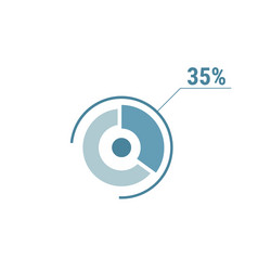 35 percent pie chart isolated on transparent Vector Image