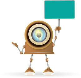 Brown cartoon robot isolated on white Royalty Free Vector