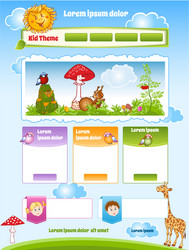 Cartoon kid web template Royalty Free Vector Image