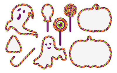 Lollipops halloween candies cartoon set Royalty Free Vector