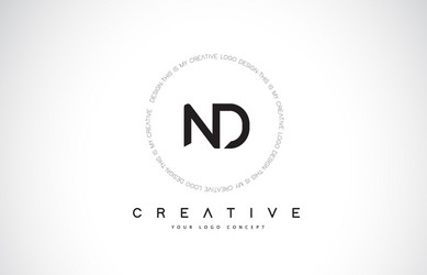 Nd n d logo design with black and white creative Vector Image