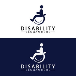 Passionate disability people support logo wheel Vector Image