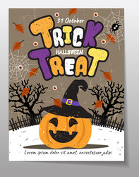 Halloween holiday brochure poster leaflet Vector Image
