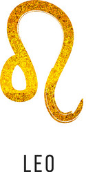 Leo gold glitter zodiac sign Royalty Free Vector Image