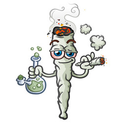 Marijuana bong cartoon 420 smoke cloud Royalty Free Vector