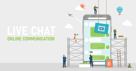 Mobile chat apps concept banner Royalty Free Vector Image