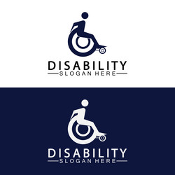 Passionate disability people support logo wheel Vector Image