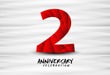 2 year anniversary celebration logo Royalty Free Vector