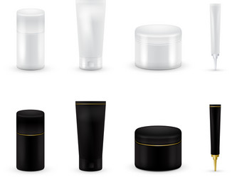 Blank cosmetic package collection set isolated Vector Image