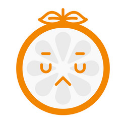 Emoji - sad orange feeling like crying isolated Vector Image