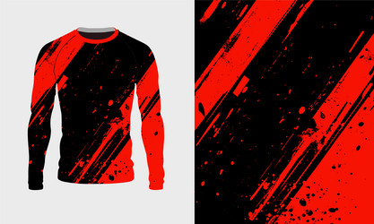 Long sleeve jersey red black grunge texture Vector Image