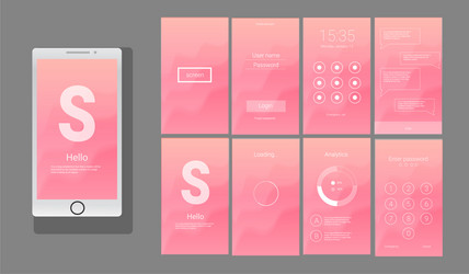 Modern ui gui screen design Royalty Free Vector Image