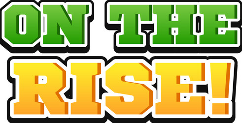 On the rise word logo Royalty Free Vector Image