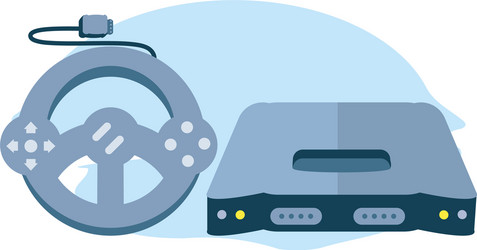 Video game retro with car wheel Royalty Free Vector Image