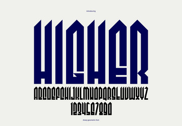 Sharp and bold display condensed font for logos Vector Image