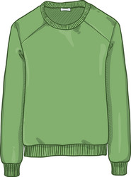 Single cartoon green hoodie sweatshirt Royalty Free Vector