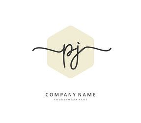 Pj initial letter handwriting and signature logo Vector Image
