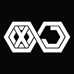 Xj logo monogram hexagon slice design template Vector Image