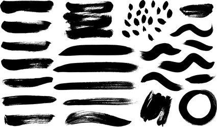 Black paint ink brush stroke line Royalty Free Vector Image