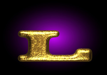 Golden and black letter l Royalty Free Vector Image