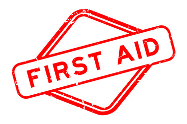 Grunge blue first class word hexagon rubber seal Vector Image