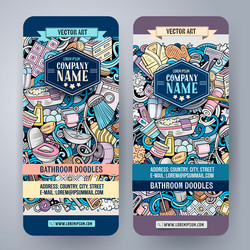 Bathroom hand drawn doodle banners set cartoon Vector Image