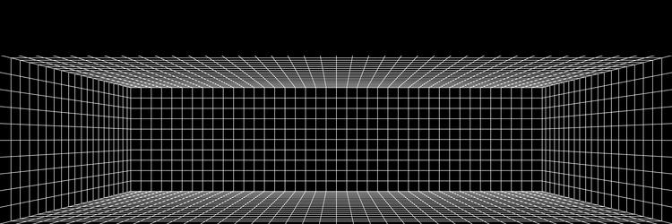 Blue and white 3d digital one point perspective Vector Image