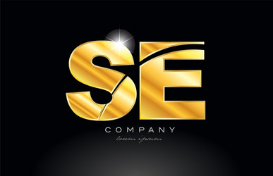 Gold alphabet letter sp s p logo combination icon Vector Image