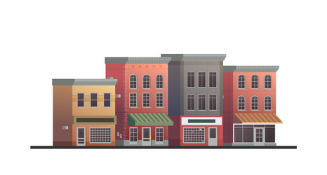 Downtown building with shop or store isolated Vector Image