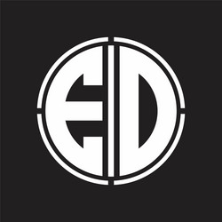 Ed logo monogram with emblem shield shape design Vector Image