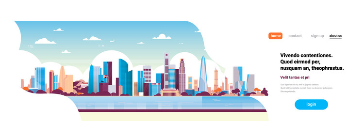 Horizontal Banner with Megapolis Vector Images (over 100)