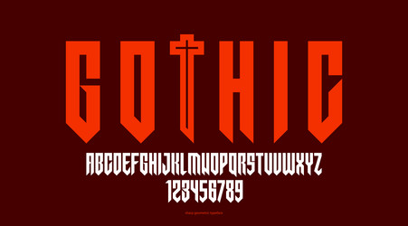 Sharp and bold display condensed font for logos Vector Image