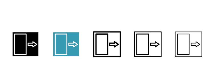 Sliding door icon set slide to open arrow Vector Image