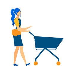 Sad employee wheeling cart with papers Royalty Free Vector